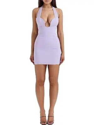 House Of Cb Alyssa Crepe Mini Dress - Pastel Lilac