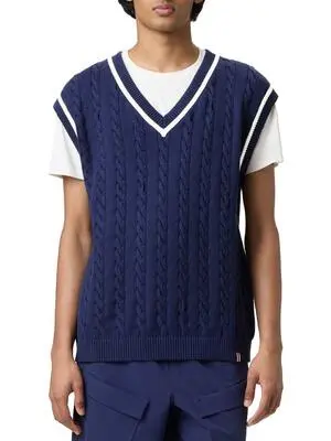 FILA FILA Gender Inclusive Baseline Cable Stitch Sweater Vest Fila Navy/gardenia