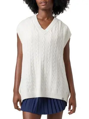 FILA FILA Gender Inclusive Baseline Cable Stitch Sweater Vest White