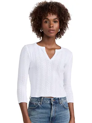 COUCOU COUCOU The Baby Henley Top White