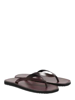 THE ROW City Leather Thong Sandals - Burgundy