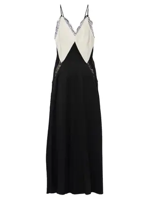 Victoria Beckham Lace-trimmed Slip Dress - Black
