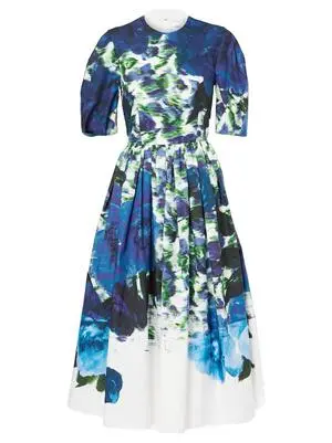 Erdem Floral Cotton Midi Dress - White