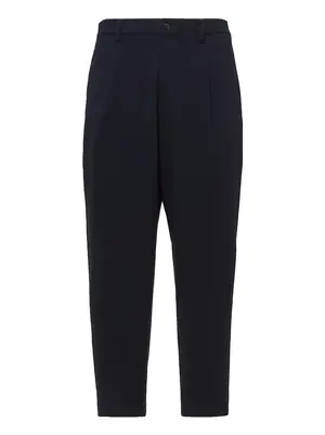 Giorgio Armani Virgin Wool Straight Trousers - Blue