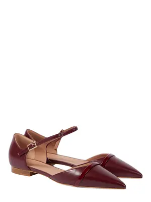 MALONE SOULIERS Ulla Leather Mary Jane Flats - Red