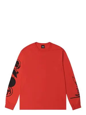 StÜssy Stacked Pigment Dyed Long-sleeve Tee 'tomato - Red