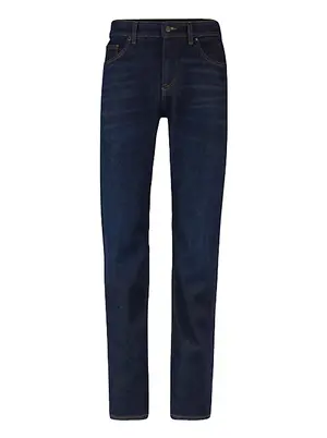 BOSS Business Leisure Regular-fit Straight-leg Stretch-denim Jeans - Medium Blue