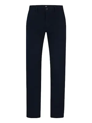 BOSS Slim-fit Straight-leg Stretch-cotton Chinos - Dark Blue
