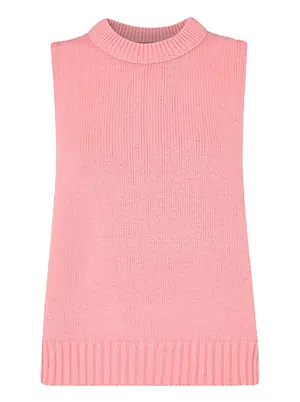 Whistles Indie Relaxed-fit Ribbed Cotton Tank - Pink