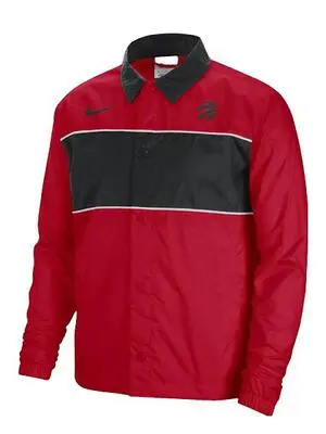 Nike Nba Toronto Raptors Courtside Fullsnap Lightweight Jacket - Red/black