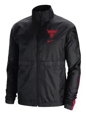 Nike Nba Chicago Bulls Courtside Tracksuit Jacket - Black/red