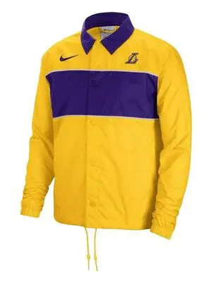 Nike Nba Los Angeles Lakers Courtside Fullsnap Lightweight Loose Fit Jacket - Yellow/purple