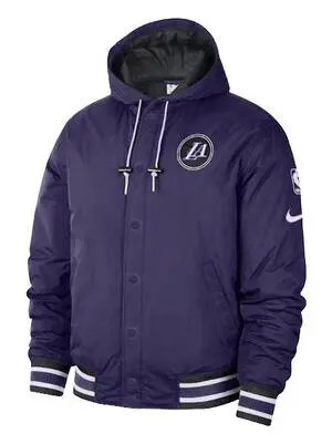 Nike Nba Los Angeles Lakers Courtside City Edition Fullsnap Loose Fit Jacket - Purple/white/black