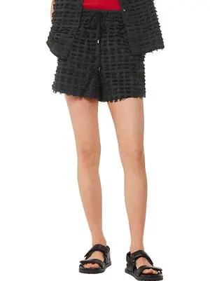 Whistles Camilla Fringed Shorts - Black