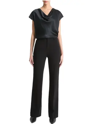 Vince Silk Cowl-neck Blouse - Black