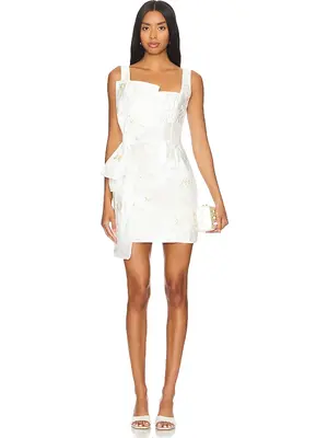 ELLIATT Octavia Bow Dress - Ivory & Gold