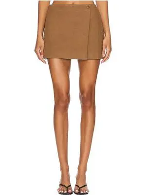 Astr The Label Kaiko Wrap Mini Skirt - Dark Khaki