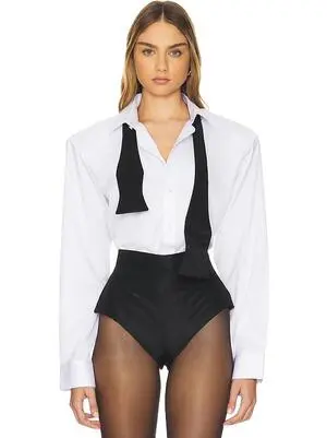 THE DOLLS HOUSE Toni Bow Tie Shirt - White