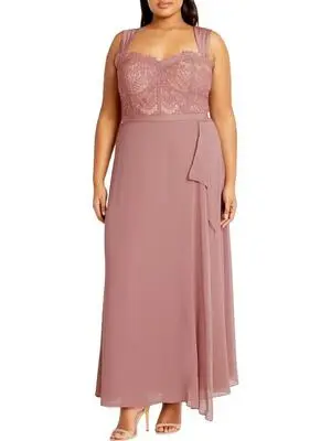 City Chic City Chic Sweet Evie Maxi Dress Antique Rose
