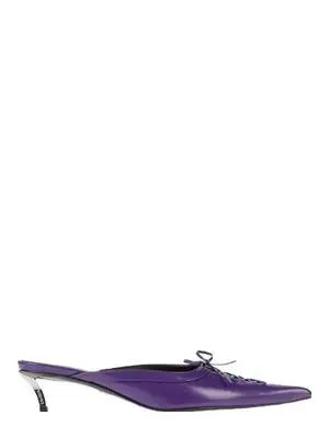 Versace Glossed-leather Mules - Purple