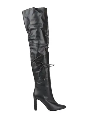 MANILA GRACE Leather Over-the-knee Boots - Black