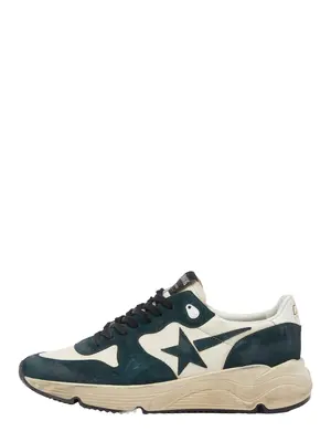 GOLDEN GOOSE Running Suede Sneakers - Dark Green/white