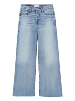 RE/DONE Mid-rise Wide Cropped Jeans - Blue