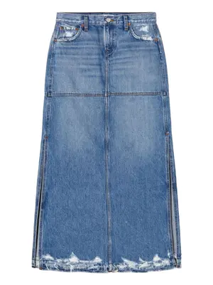 RE/DONE RE/DONE Split Mid-Rise Denim Skirt