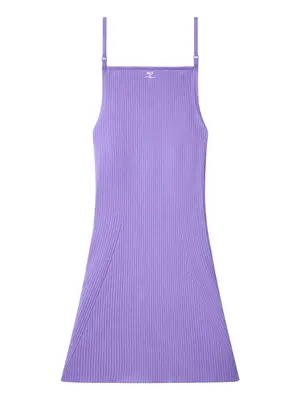 COURREGES Ribbed-knit Mini Dress - Purple