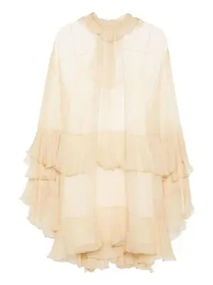 Chloé Ruffled Mini Dress - Neutrals