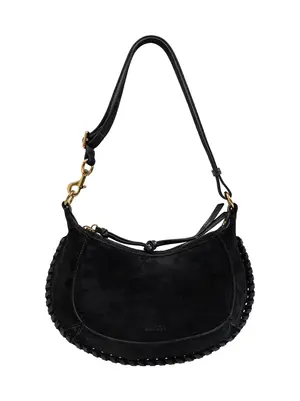 Isabel Marant Oskan Moon Suede Shoulder Bag - Black