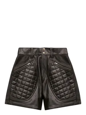 Isabel Marant Candice Leather Shorts - Black