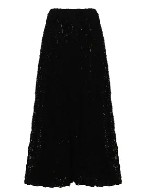 JIL SANDER Lace-embroidered Midi Skirt - Black
