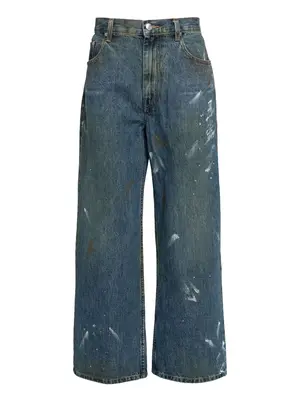Helmut Lang Painted Wide-leg Jeans - Blue