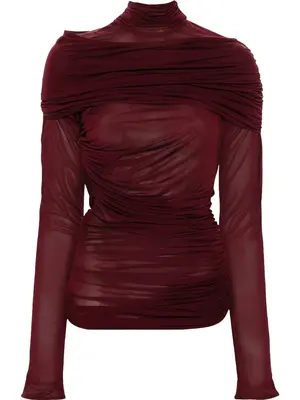 MUGLER Ruched Top - Red