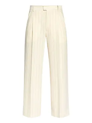 Isabel Marant Romina Pinstripe Wide Leg Trousers - Neutrals