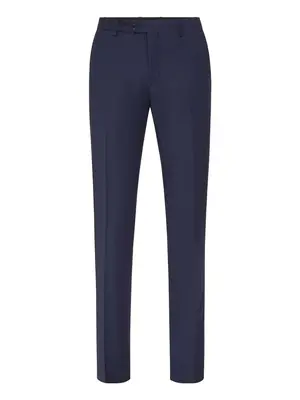 Philipp Plein Straight-leg Wool-blend Trousers - Blue