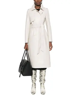 TWINSET Coated Trench Coat - Neutrals