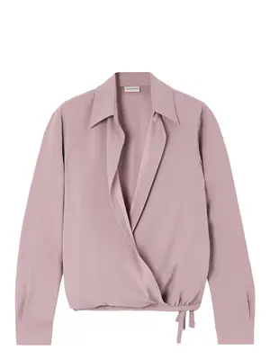 Dries Van Noten Crepe Wrap Shirt - Pink