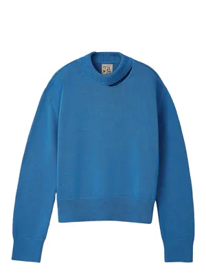Camper Distressed Knit Sweater - Blue