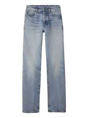 Saint Laurent Nico Distressed Straight-leg Jeans - Blue
