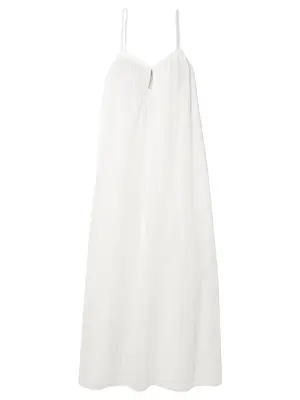 LA LIGNE Demeter Embroidered Cotton And Silk-blend Maxi Dress - White