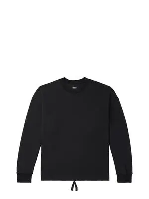 Zegna Logo-embroidered Cotton-blend Jersey Sweatshirt - Black