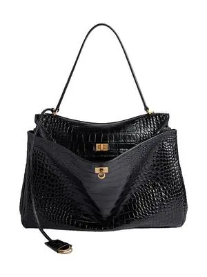 Balenciaga Rodeo Large Handbag - Black Croc