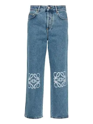 Loewe Anagram Cropped Jeans - Blue