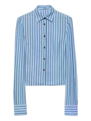 Prada Striped Cotton Shirt - Blue