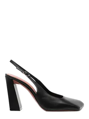 Amina Muaddi 95mm Charlotte Slingback Pumps - Black