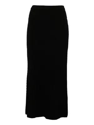 Alessandra Rich Cable-knit Maxi Skirt - Black
