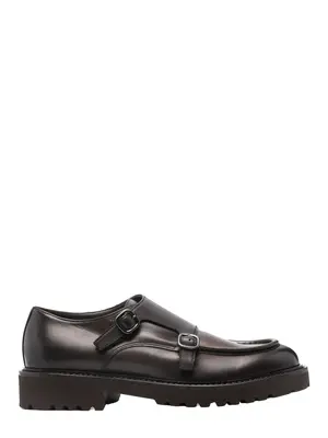 DOUCAL'S Leather Monk Shoes - Brown