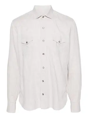 BARBA NAPOLI Slub-texture Shirt - Neutrals